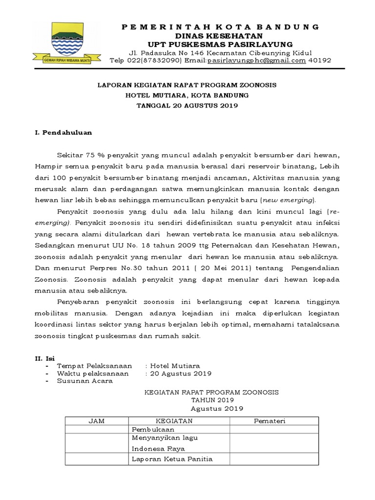 LAPORAN Rapat Zoonosis | PDF