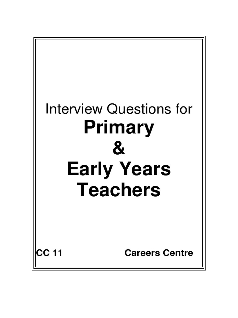 Questions For Primary Teachers | Download Free PDF | Schools | Teachers