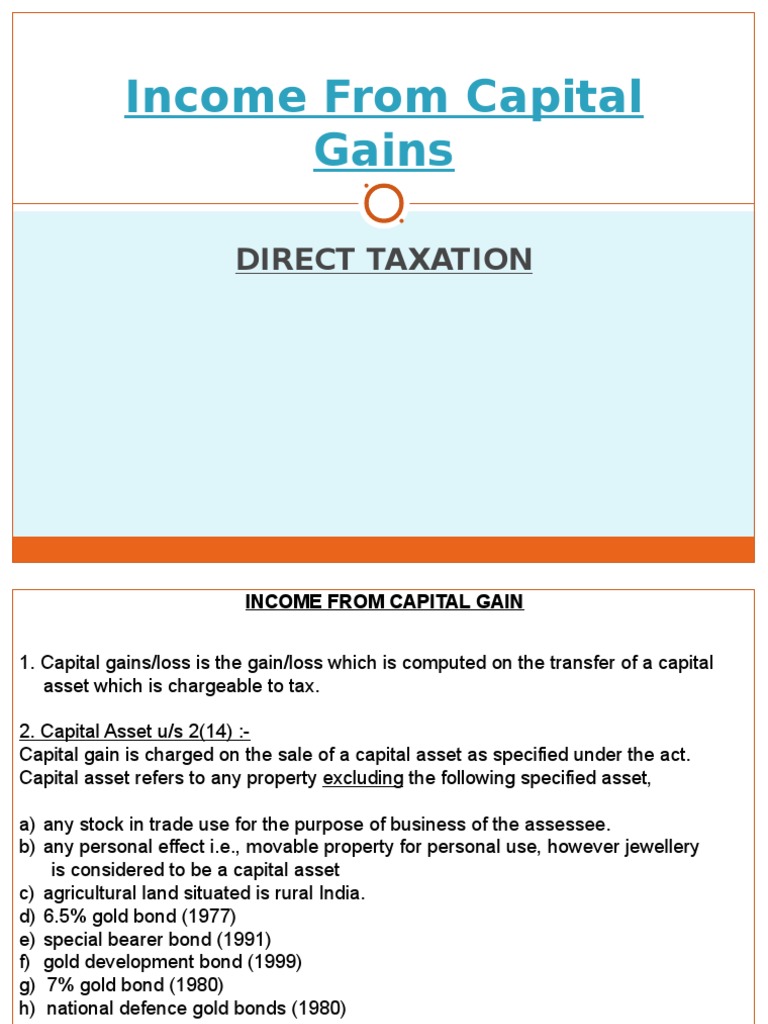 Understanding Capital Gains Taxation | PDF | Capital Gains Tax ...