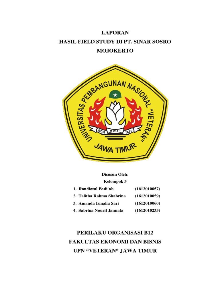 Laporan Field Study PT. Sinar Sosro Mojokerto | PDF
