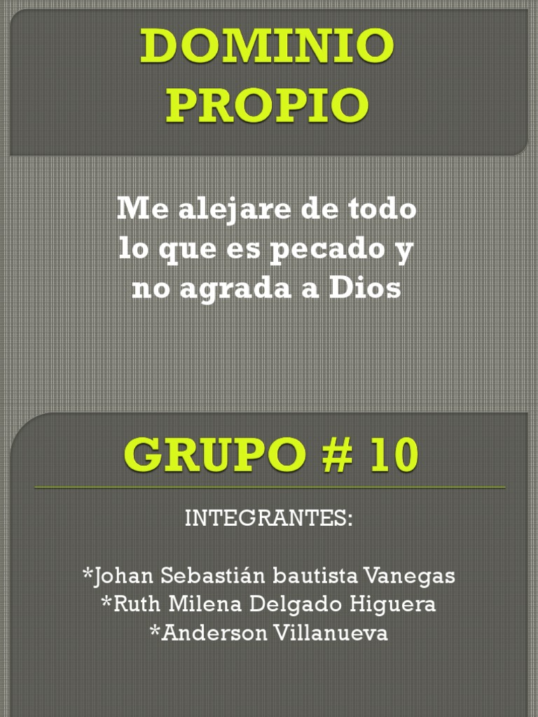 Claves del dominio propio cristiano | PDF | Dios | Pecado