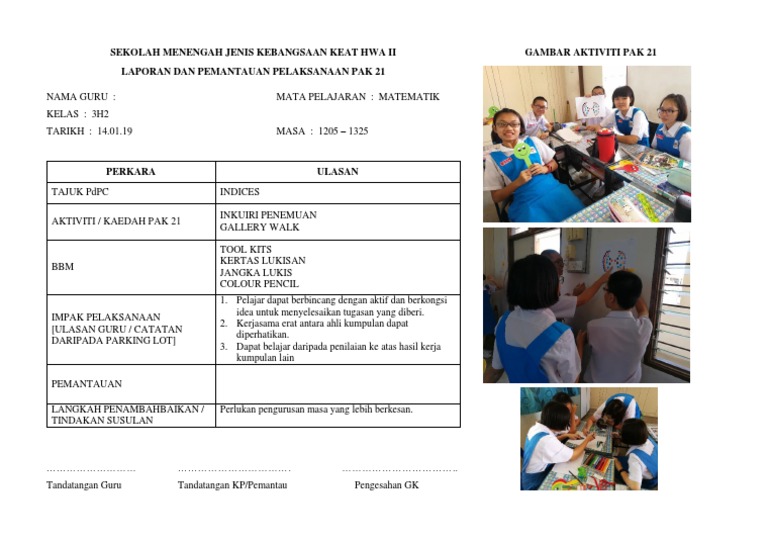 Contoh Laporan Pak 21 | PDF