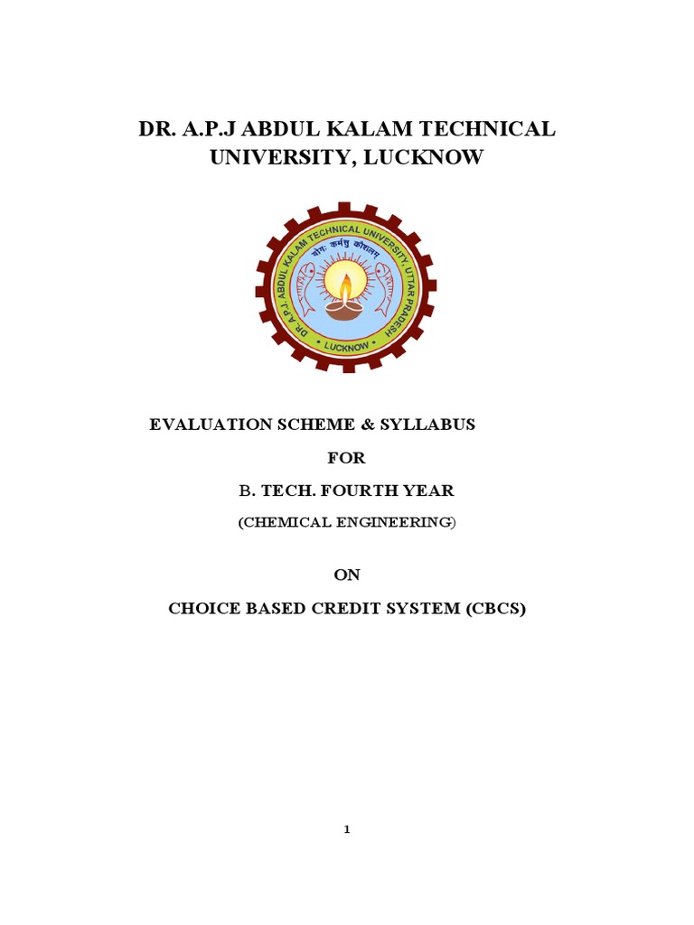 CHEMICAL ENGINEERING FIRST YEAR SYLLABUS Technical Specifications ...
