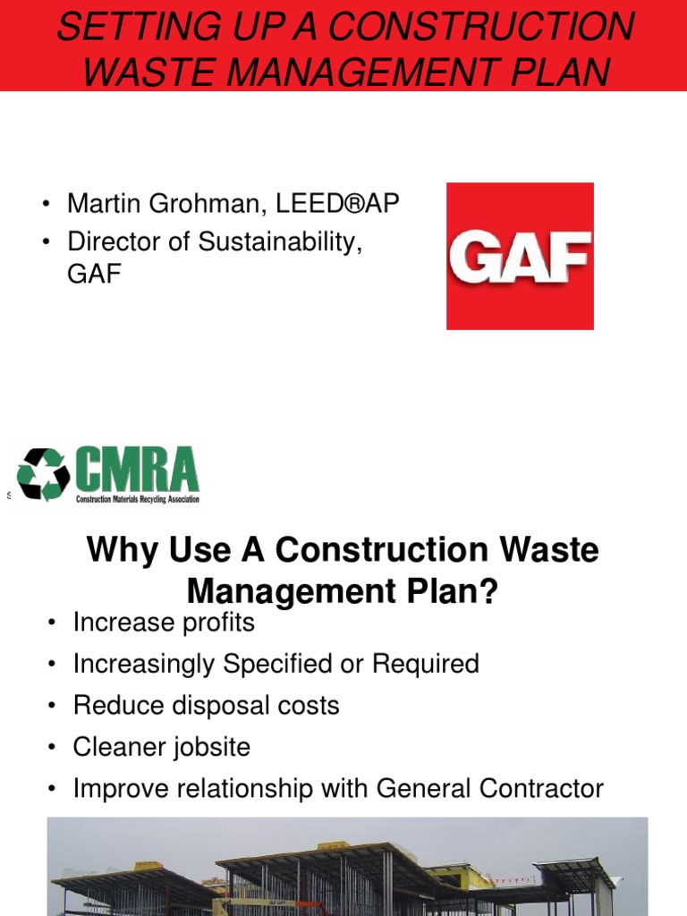 Example Of Construction Waste Management Plan