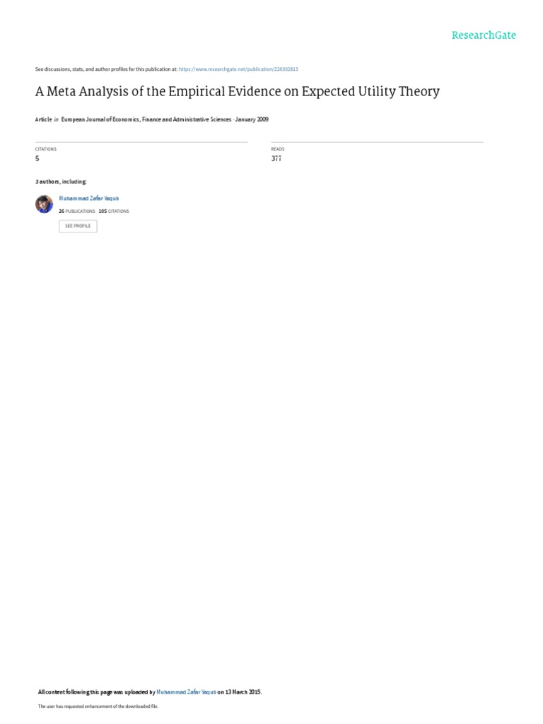 Utility Theory | PDF | Utility | Experiment