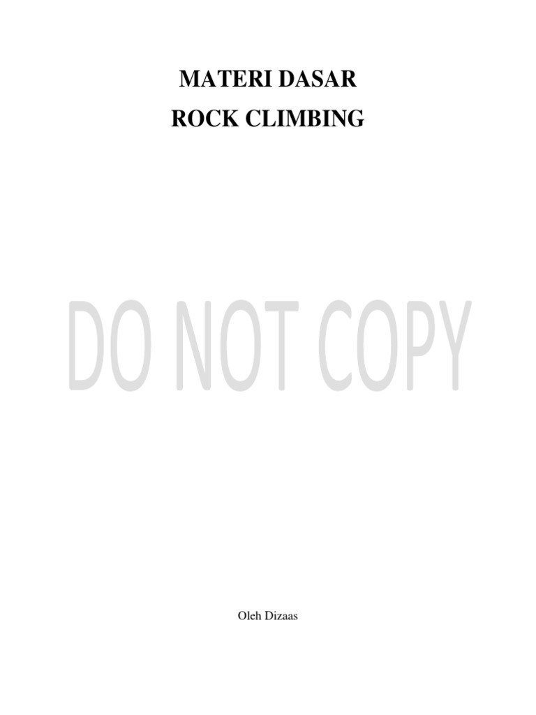 Materi Dasar Rock Climbing | PDF