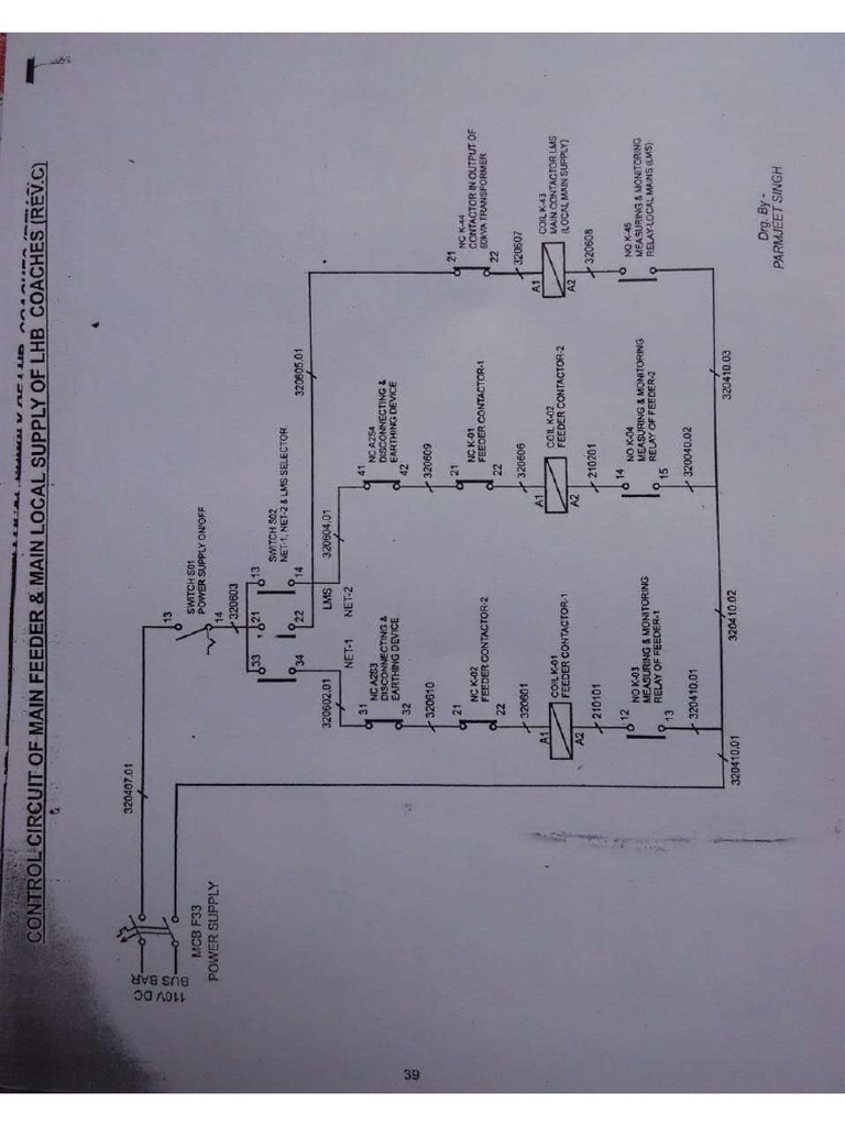 Control Circuit of Main Feeder and Local Supply of LHB Coaches Rev C | PDF