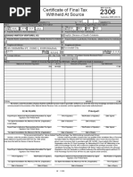 Bir Form 2306 | PDF | Withholding Tax | Corporate Jargon