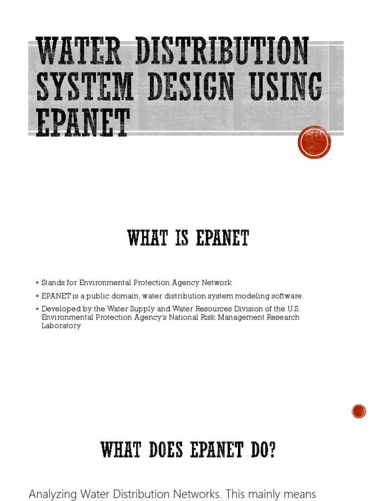 EPANET: Modeling Water Distribution Networks | PDF | Soft Matter ...