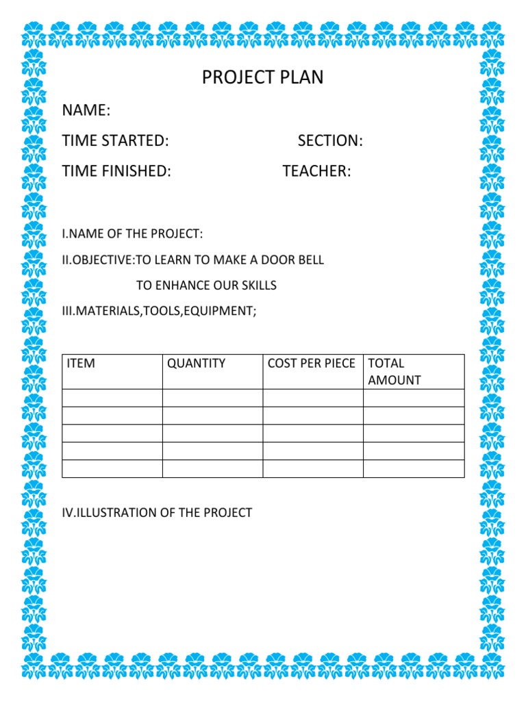 PROJECT PLAN Handicraft | PDF