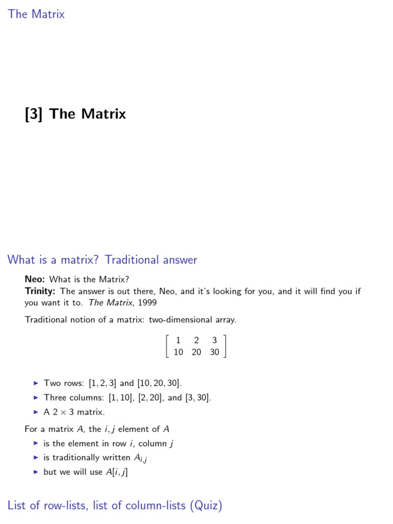 The Matrix PDF | PDF | Matrix (Mathematics) | Linear Algebra