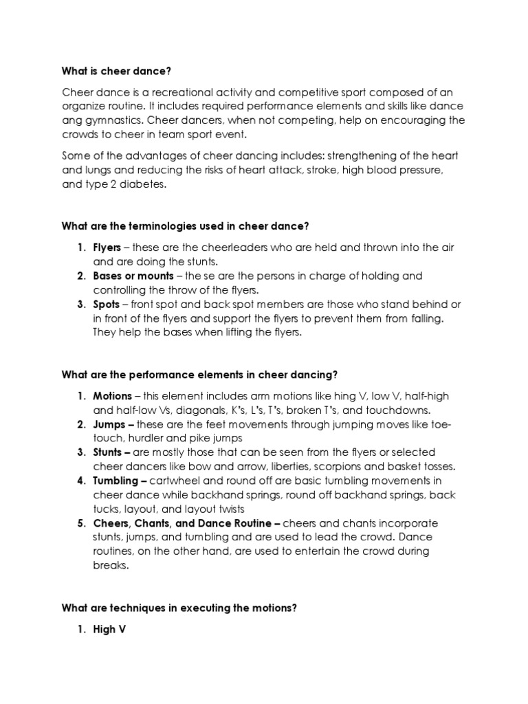 What is cheer dance | PDF | Cheerleading | Sports
