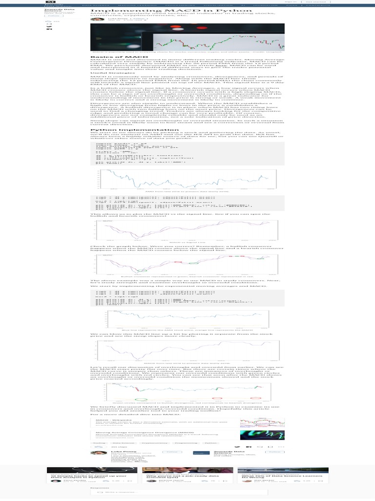 Implementing Macd In Python Towards Data Science Pdf Pdf Technical Analysis Analysis