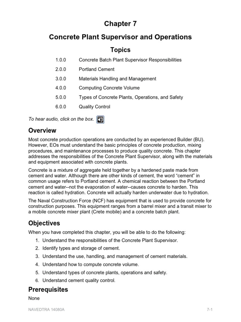 Concrete Plant Operations | PDF | Cement | Structural Engineering