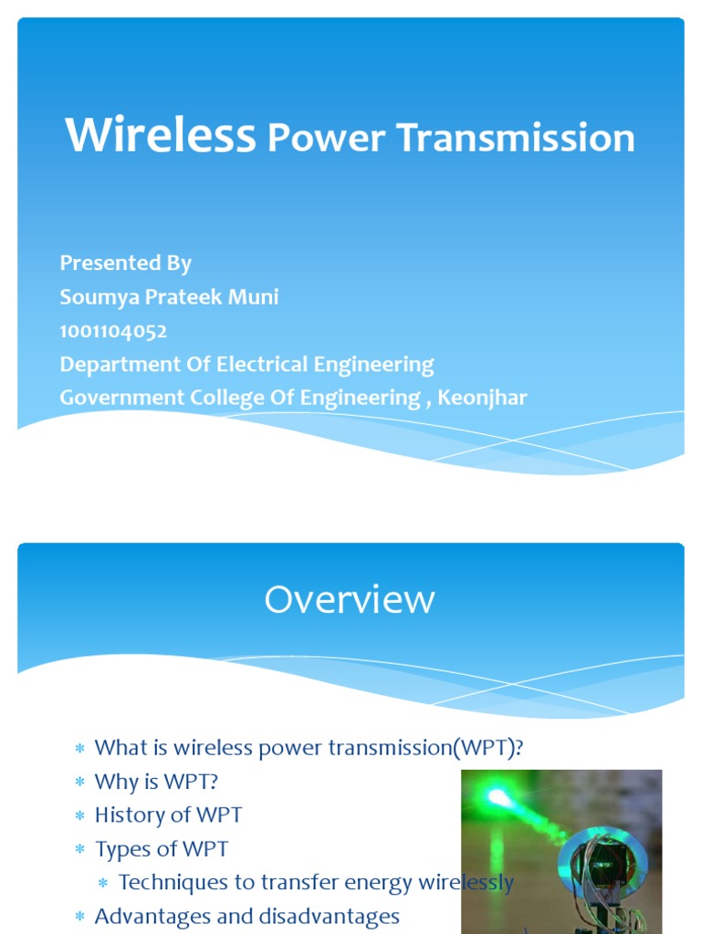Overview of Wireless Power Transmission | PDF | Microwave | Inductor