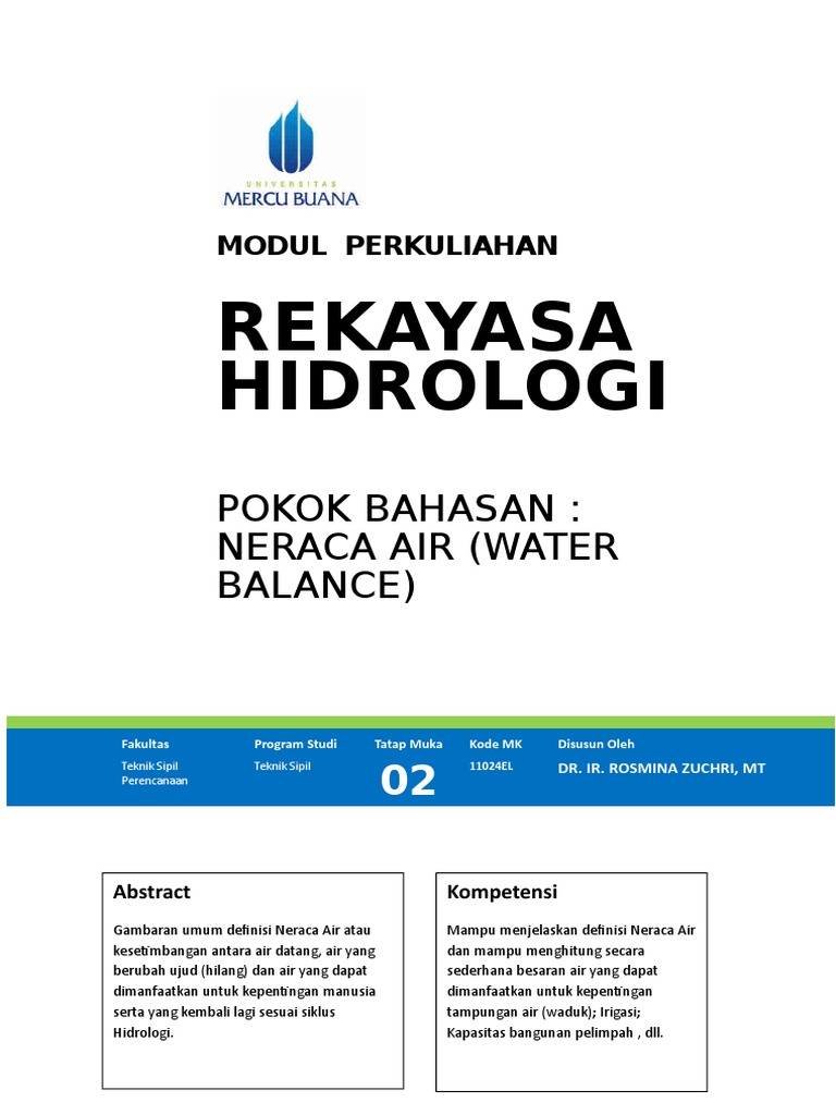 Modul Rekayasa Hidrologi (TM2) | PDF