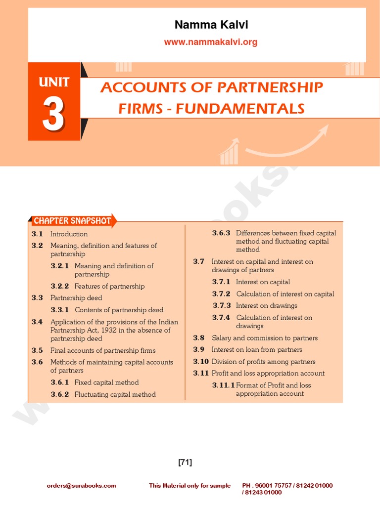 Namma Kalvi 12th Accountancy Unit 3 Sura English Medium Guide PDF | PDF | Partnership | Debits ...