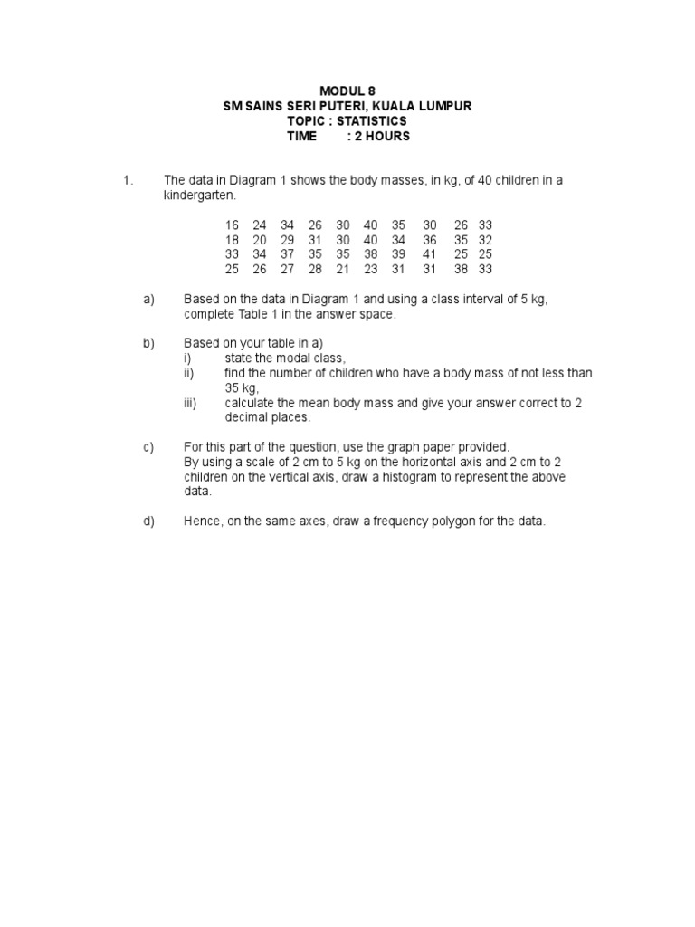 MODULE 9 Statistics | PDF | Histogram | Cartesian Coordinate System