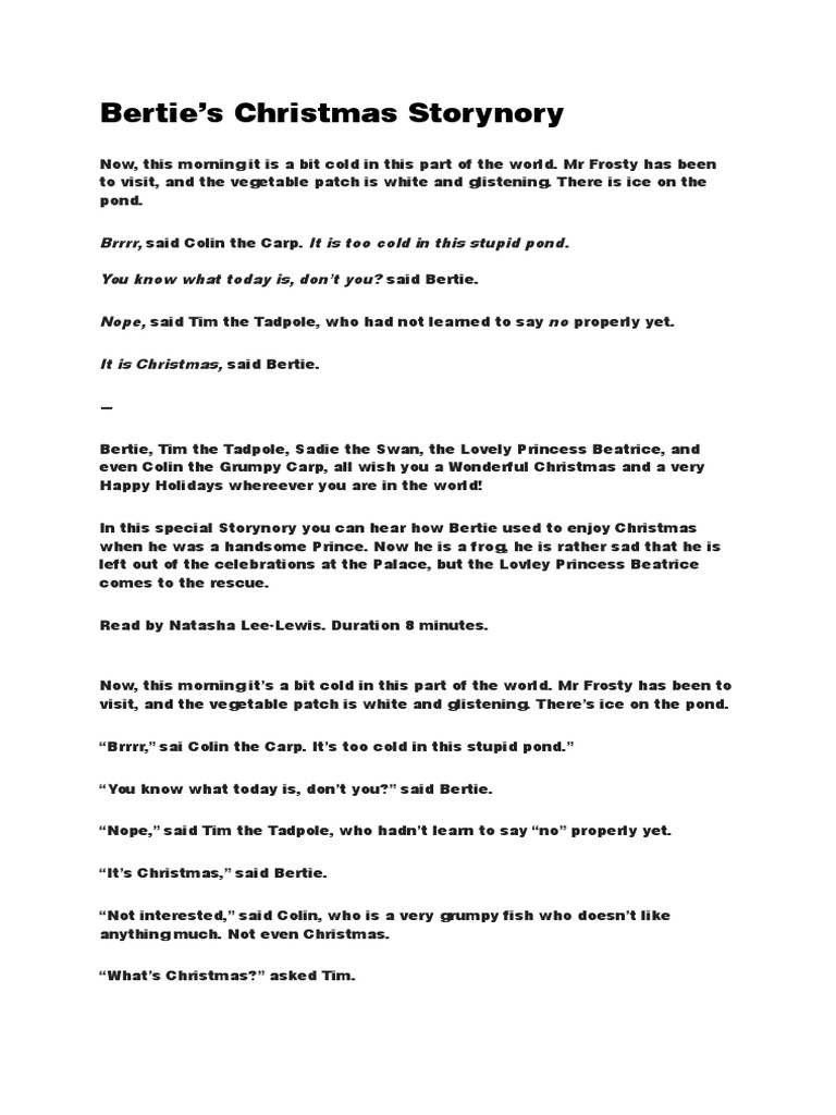 Bertie's Christmas | PDF