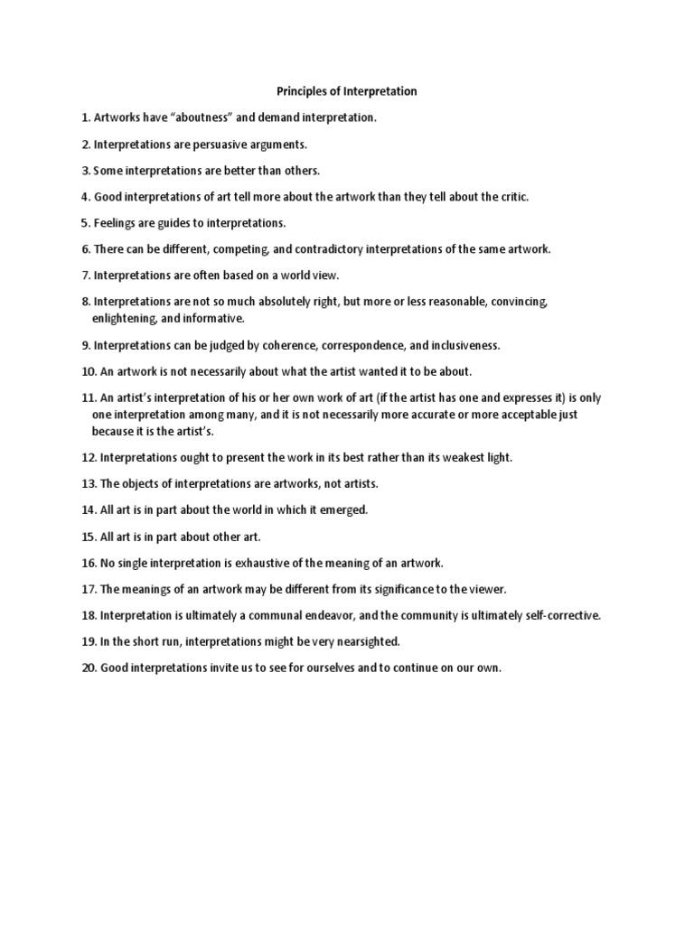 Principles of Interpretation | PDF