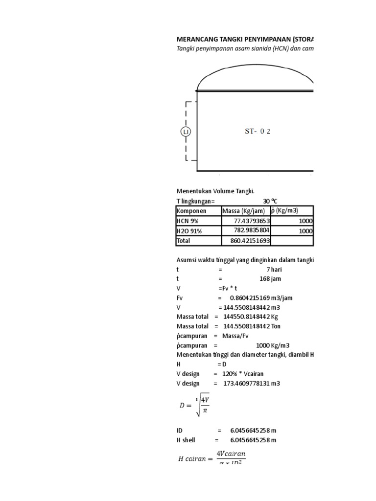 Storage Tank HCN (ST-02) | PDF
