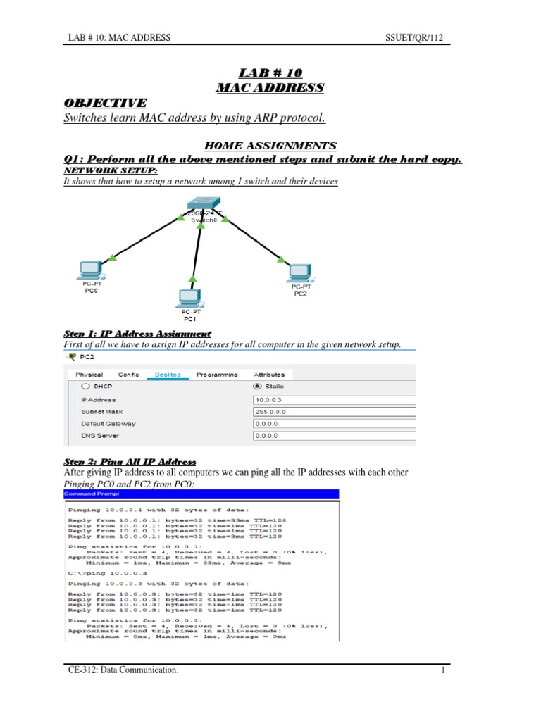 Switches Learn MAC Address by Using ARP Protocol | PDF | Internet ...