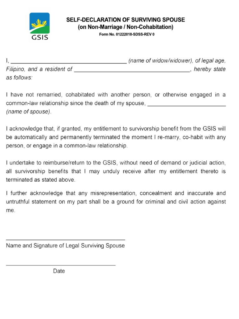 20180321-ForMS-Declaration of Surviving Spouse | PDF