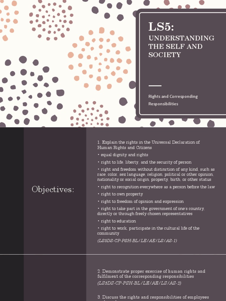 LS5 Week 02 Rights and Corresponding Responsibilities | PDF | Libertarian Theory | Liberty