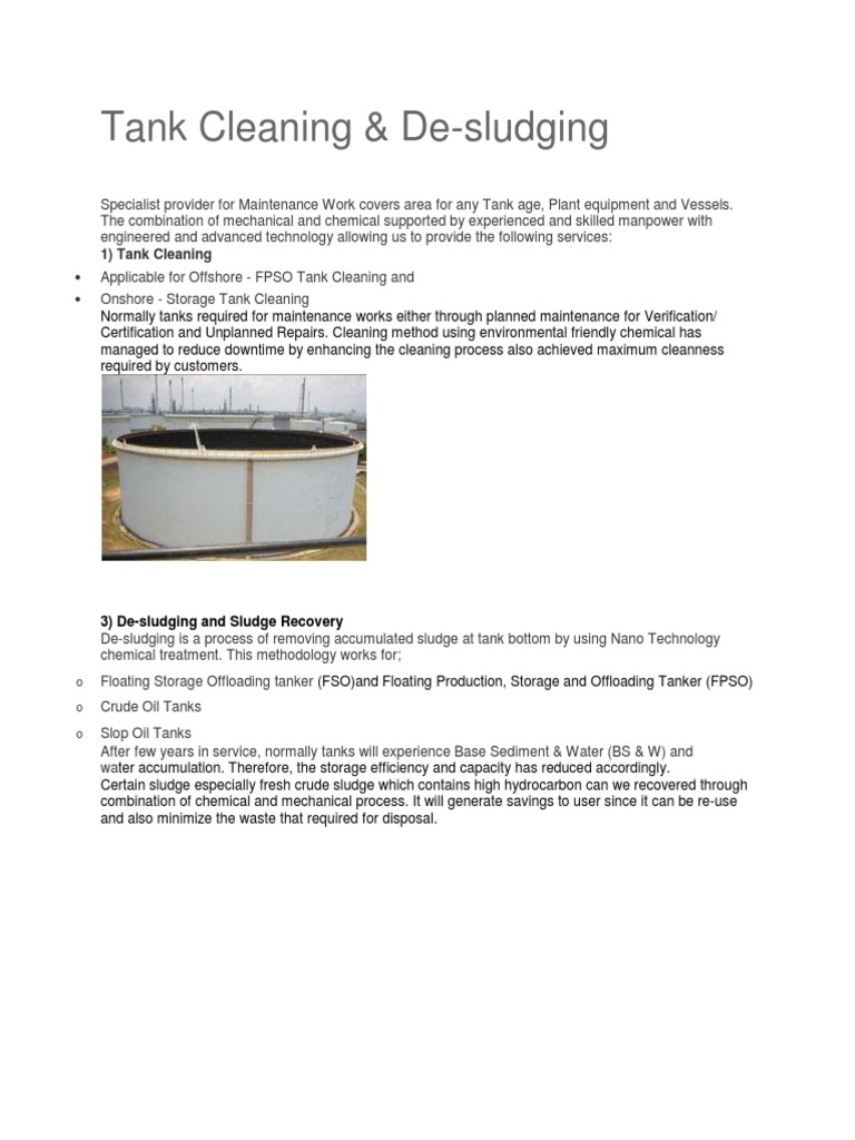 Tank Cleaning & De-Sludging | PDF
