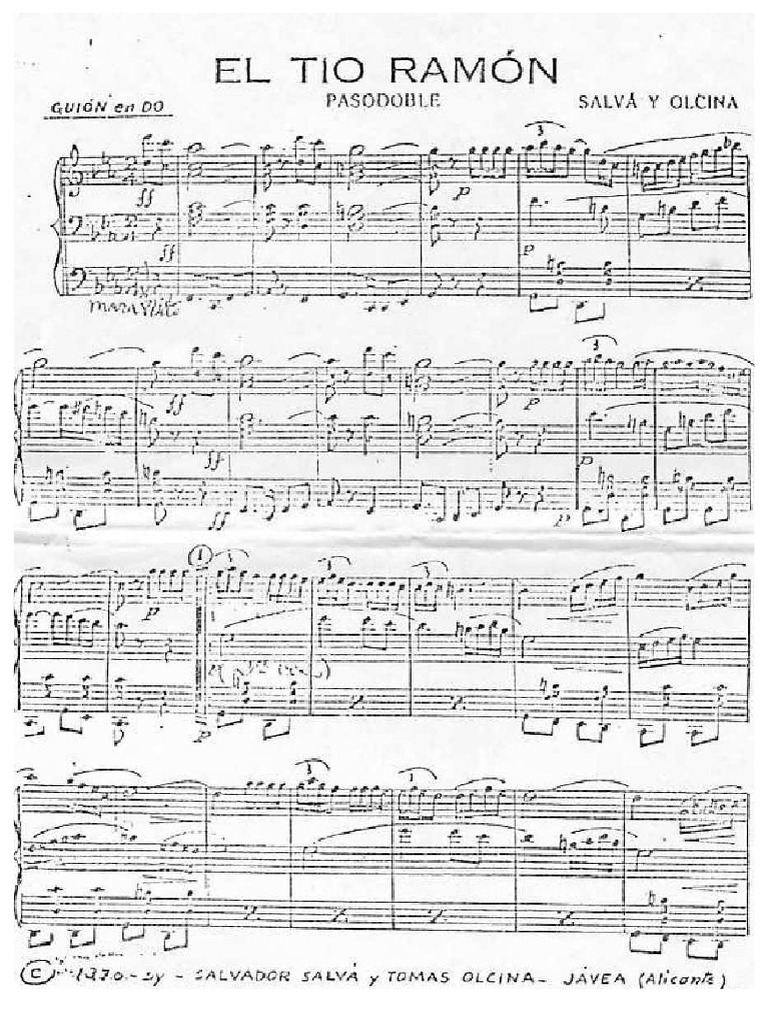 Pasodoble - El Tio Ramon Completo Con 2 Guiones PDF | PDF