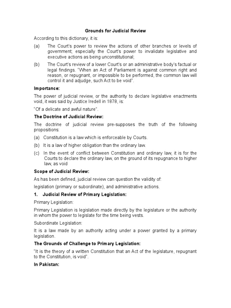 Grounds For Judicial Review | PDF | Judicial Review | United States ...