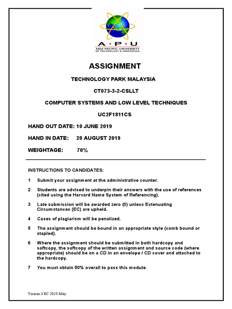 CSLLT Assignment: Computer Systems & Low Level Techniques | PDF