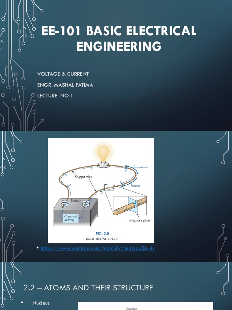 Ee-101 Basic Electrical Engineering: Voltage & Current Engr. Mashal Fatima Lecture No 1 | PDF ...