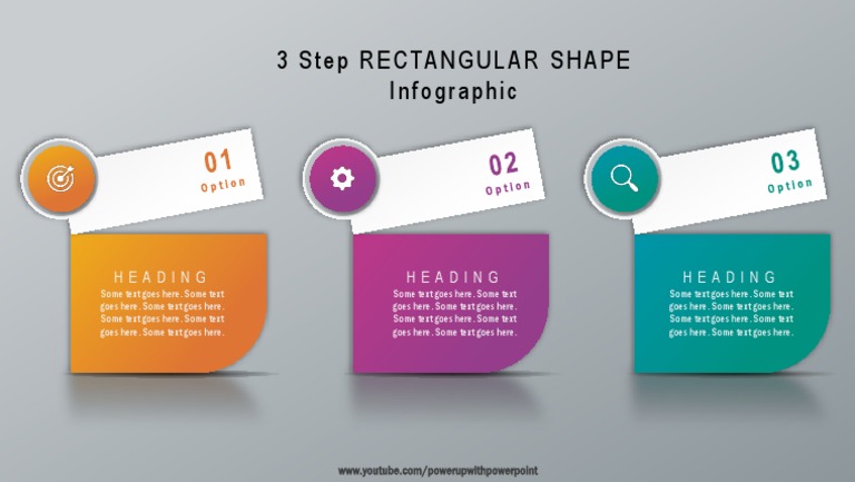25.create 3 Step RECTANGULAR SHAPE Infographic | PDF