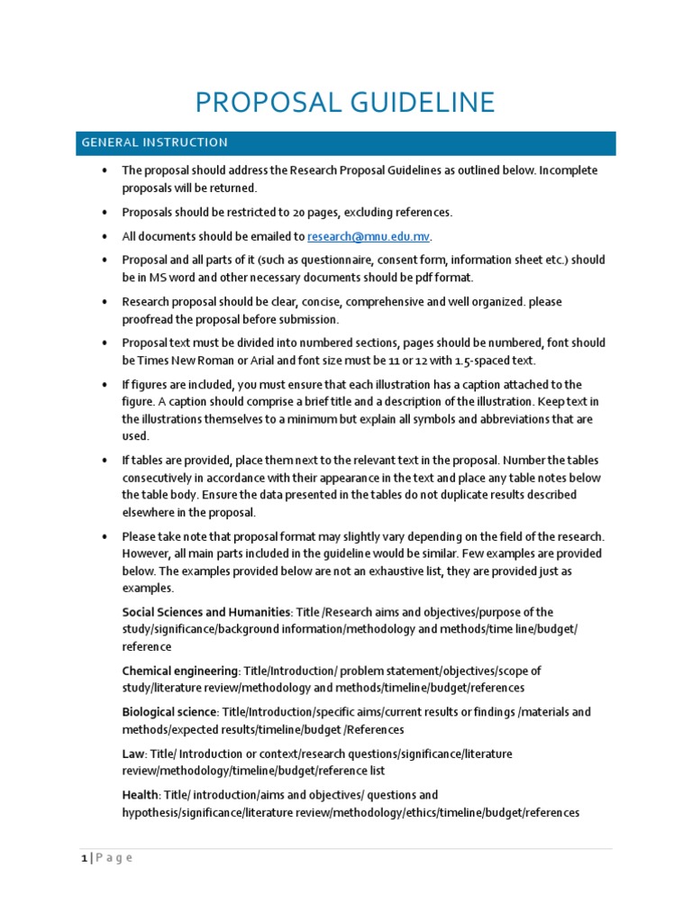 Proposal Guideline: General Instruction | PDF | Hypothesis | Theory