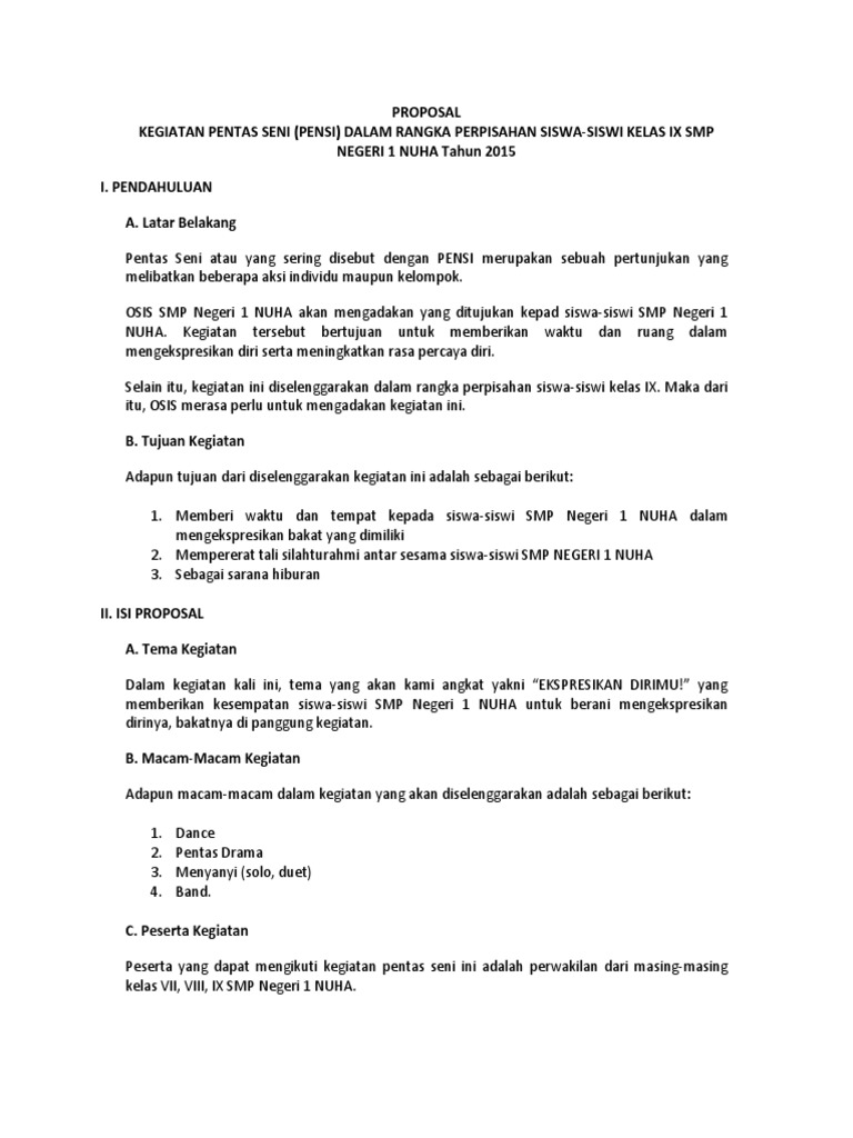 Proposal PENSI | PDF