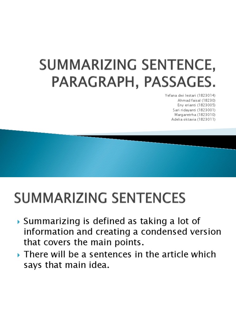 Summarizing Sentence, Paragraph, Passages | PDF | Tiger | Nature