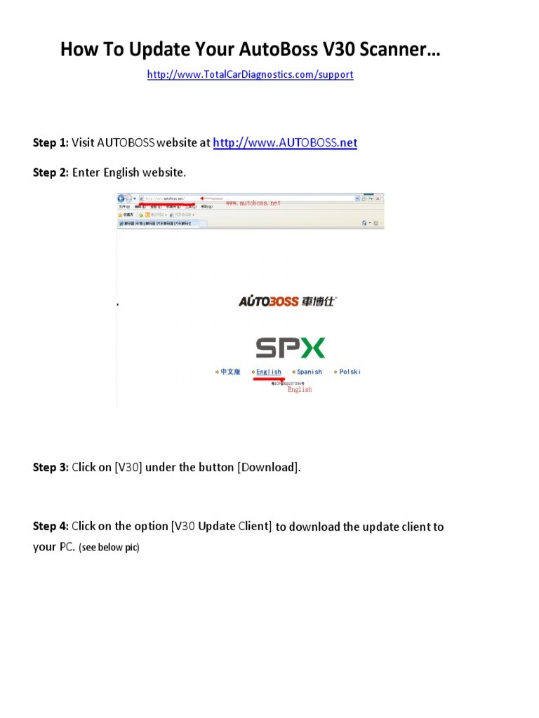 AutoBoss V30 Update Instructions | PDF
