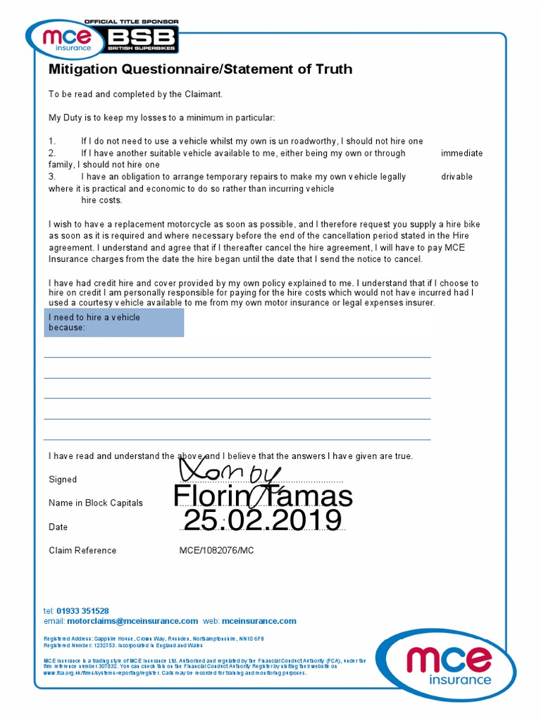 Motorcycle Claimant Guidelines | PDF | Vehicle Insurance | Insurance