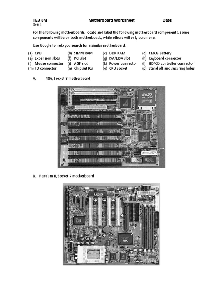 3 - Motherboard Worksheet | PDF