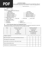 QUESTIONNAIRE | PDF | Survey Methodology | Socioeconomic Status