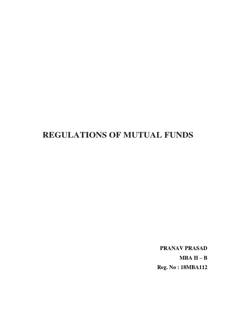 Overview of Mutual Fund Regulations | PDF | Mutual Funds | Investment Fund