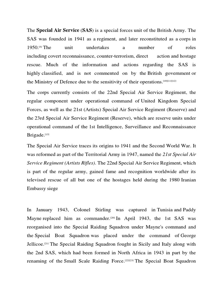 Service Regiment (Artists Rifles) - The 22nd Special Air Service ...