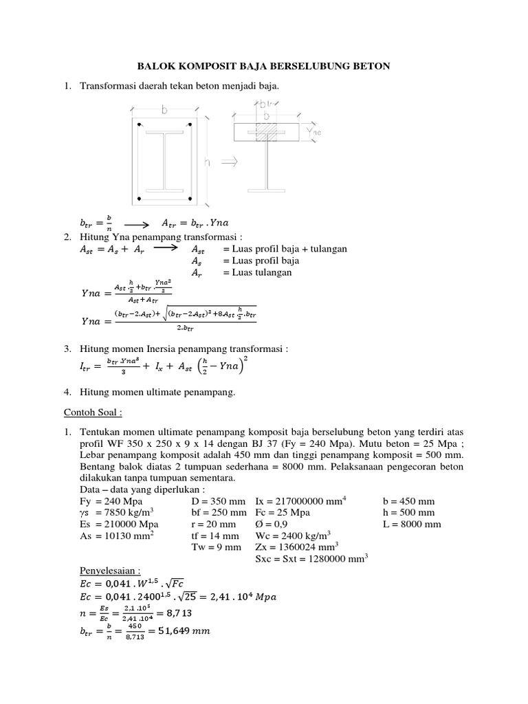 Teknik Balok Komposit Baja-Beton | PDF | Beam (Structure) | Bending