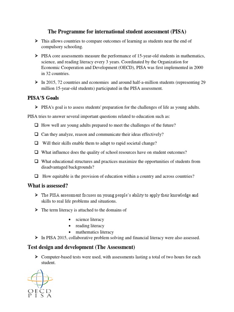 Program For International Student Assessment | PDF | Programme For ...