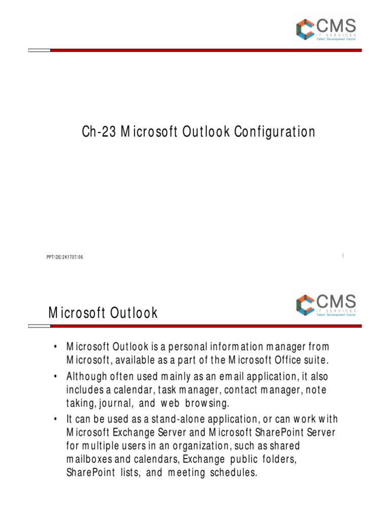 Ch-23.Microsoft Outlook Configuration | PDF | Microsoft Outlook ...