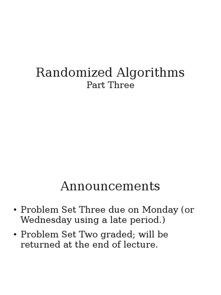 Randomized Algorithm | PDF | Theoretical Computer Science | Discrete Mathematics