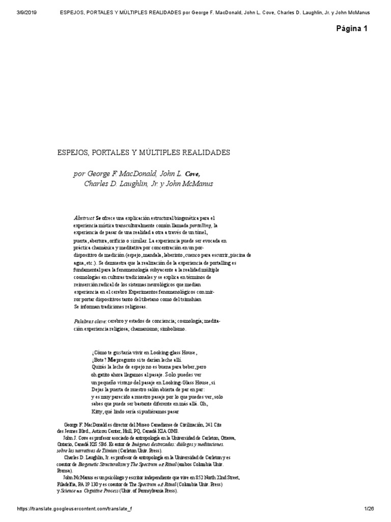Espejos, Portales y Múltiples Realidades Por George F. Macdonald, John ...