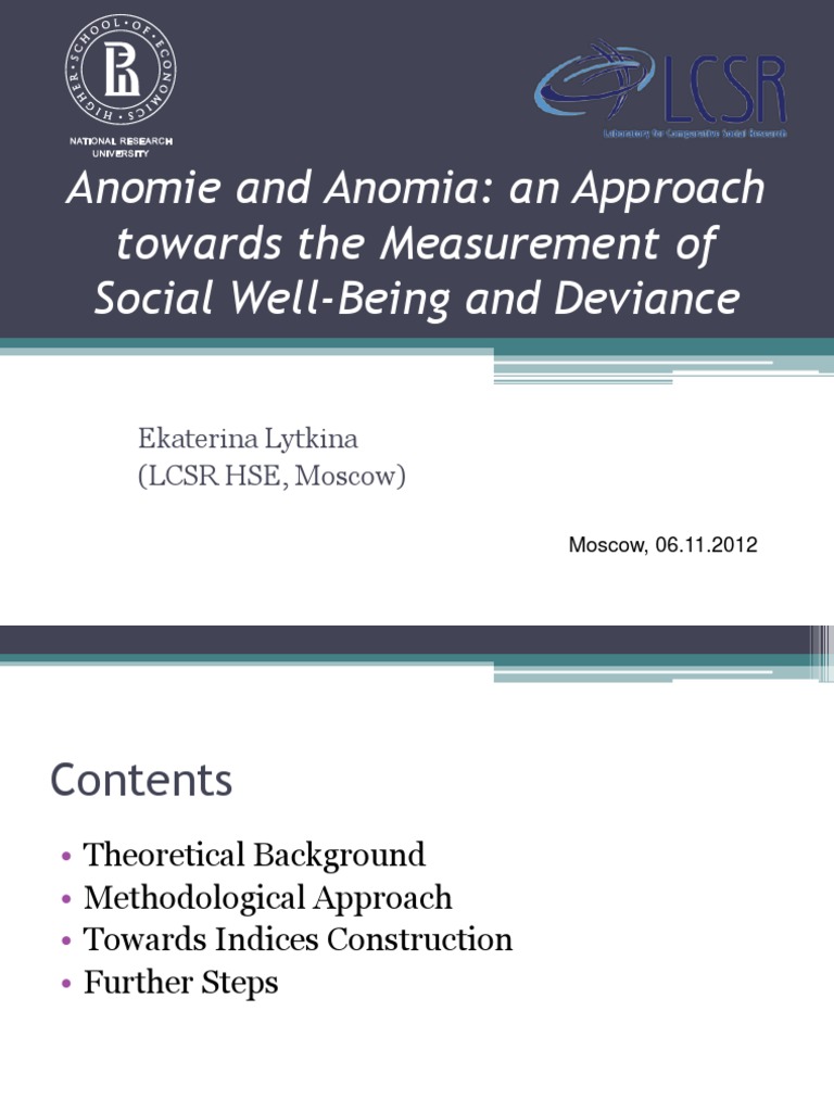 Srole Anomia | PDF | Social Alienation | Social Psychology