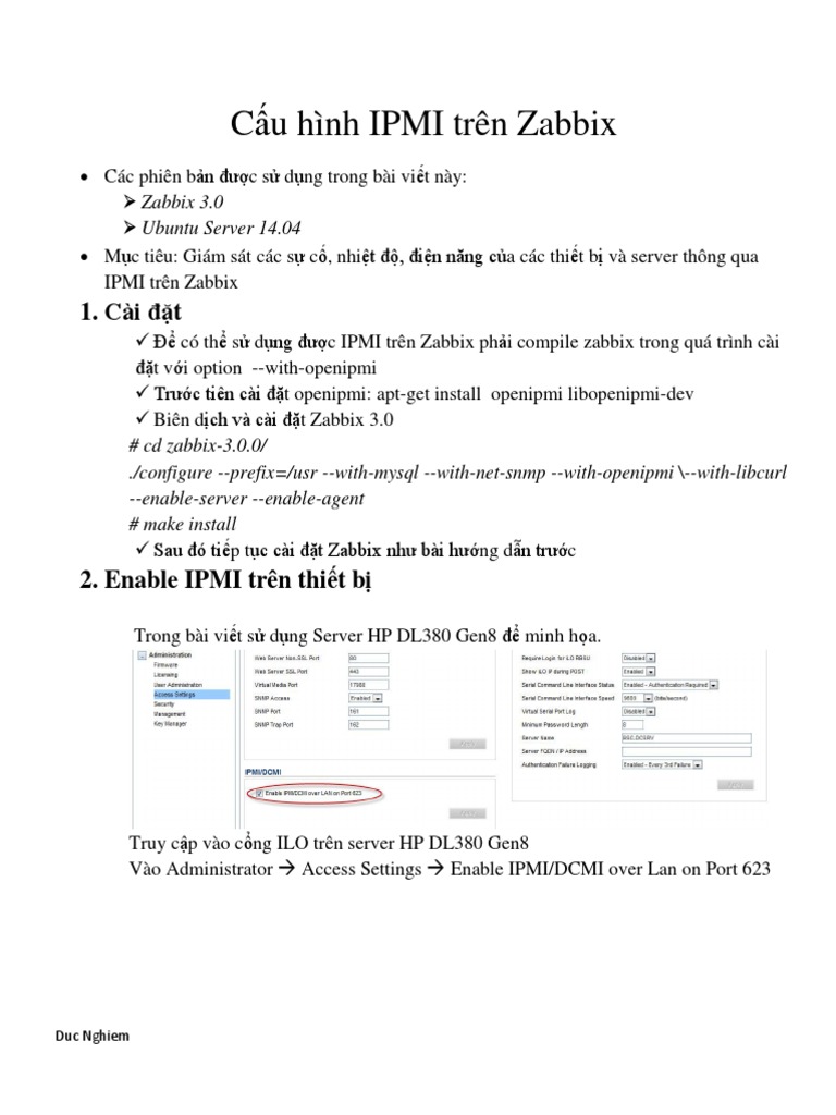 Monitoring Hardware With IPMI On Zabbix | PDF